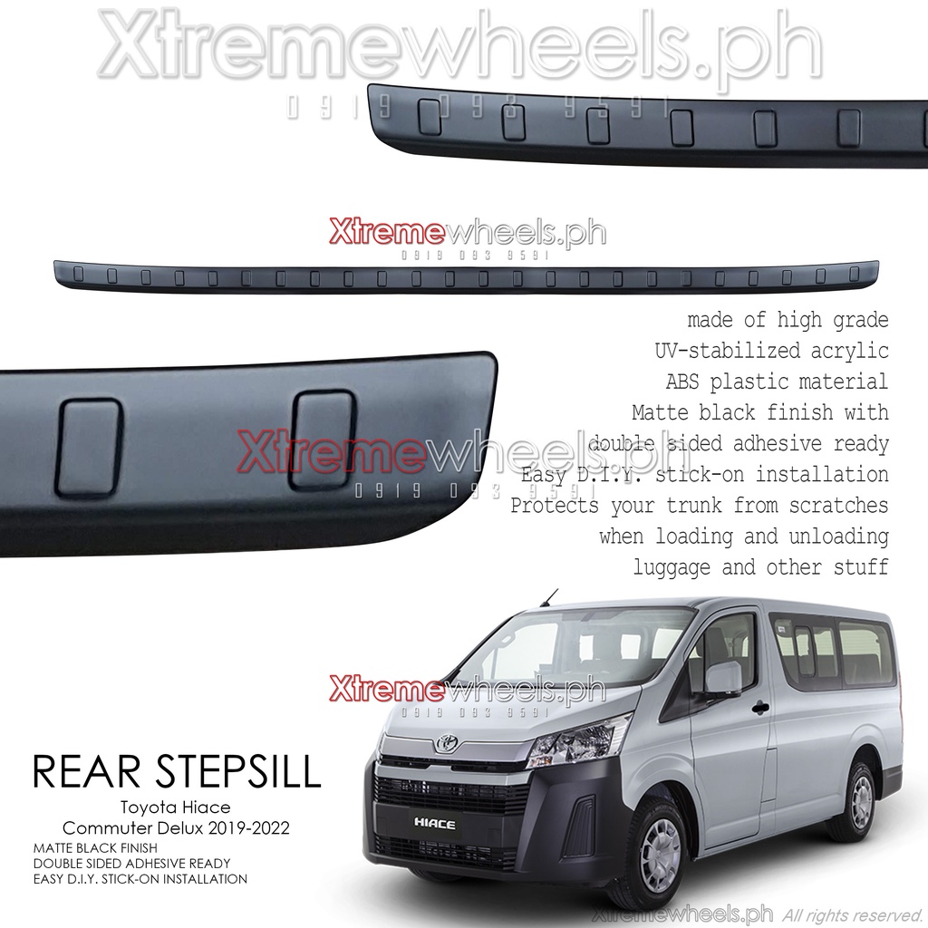 Hi ace GL / Commuter Deluxe 2019-2025 Rear Stepsill / Bumper Protector ...