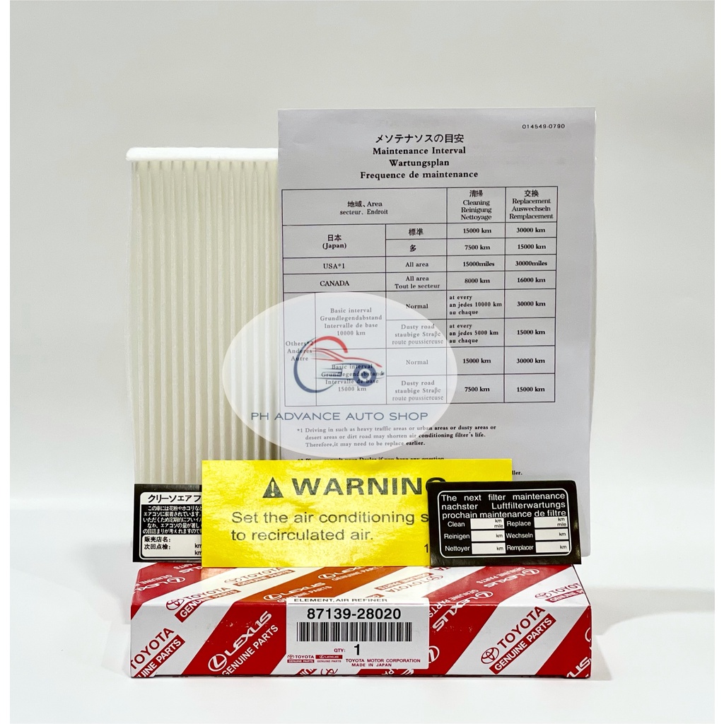 Cabin Filter Toyota Innova / Fortuner / Hilux / Hiace / Alphard 2016-Up ...