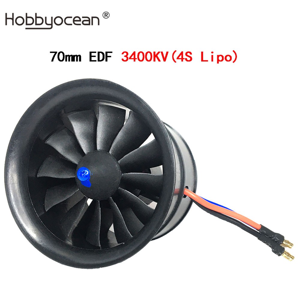 Hobbyocean 50mm 64mm 70mm 90mm 11/12-Blades EDF Plane Ducted Fan 50A 40A ESC for E-flite Viper ...