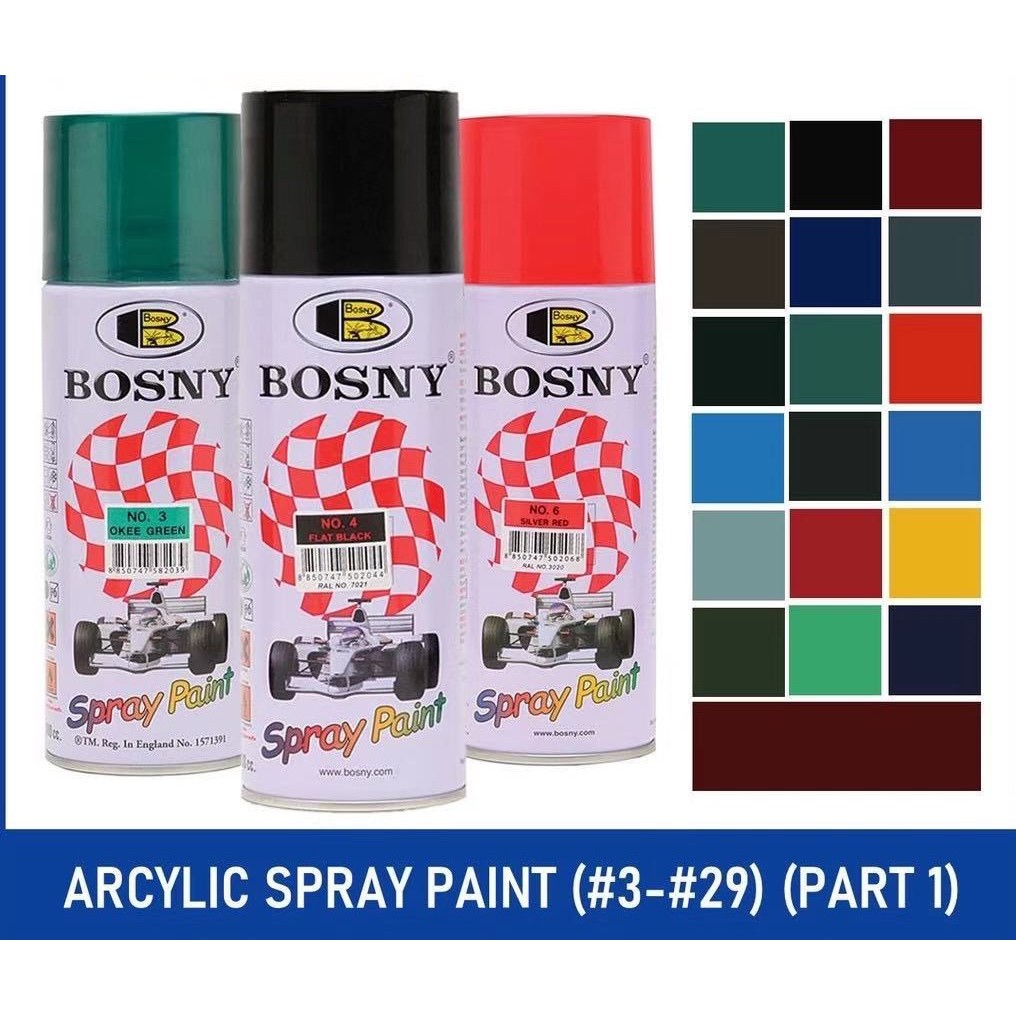 Bosny Acrylic Spray Paint Solid Colors | Shopee Philippines