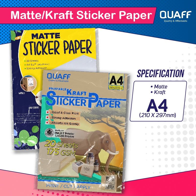 PHOTO STICKER ORDINARY LABEL STICKER 175GSM A4 SIZE | Shopee Philippines