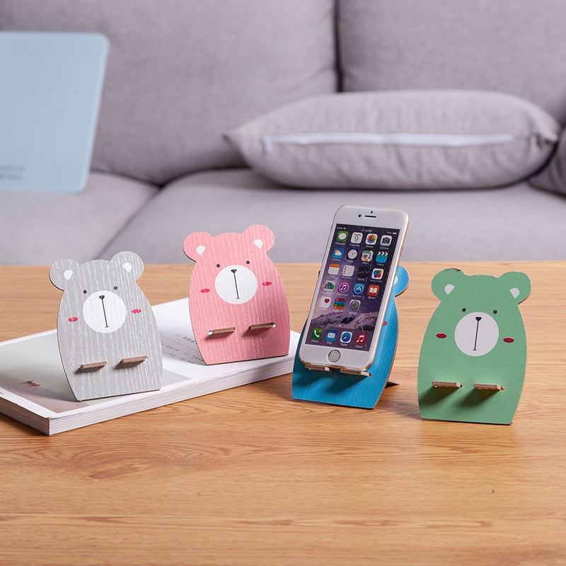 Cute Design Wood Phone Holder Cellphone Holder Durable Wood Phone Stand ...