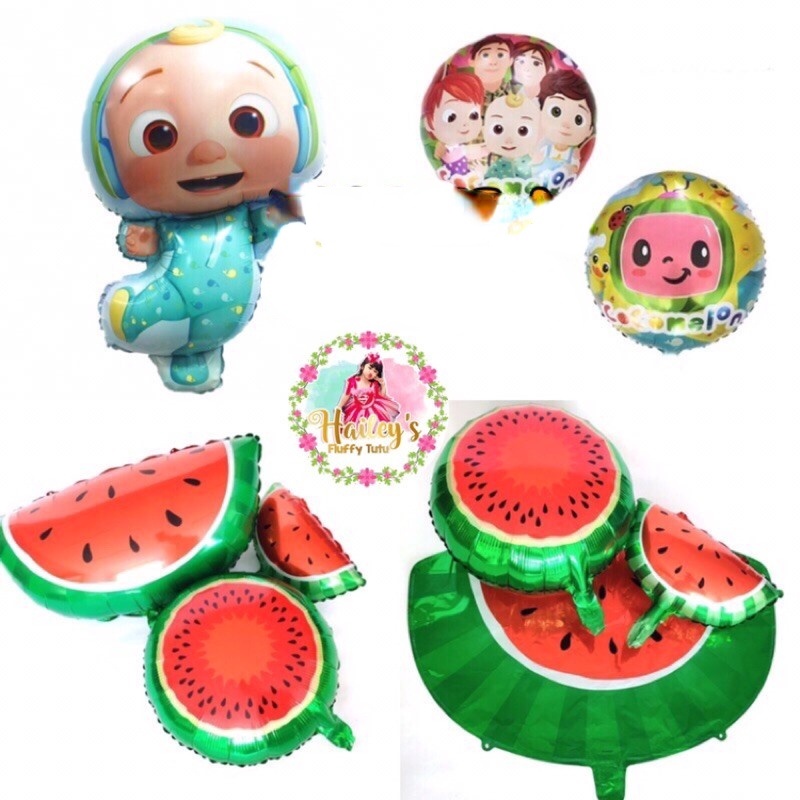 Coco-melon Theme Watermelon Foil Balloons Watermelon Mylar Balloons ...