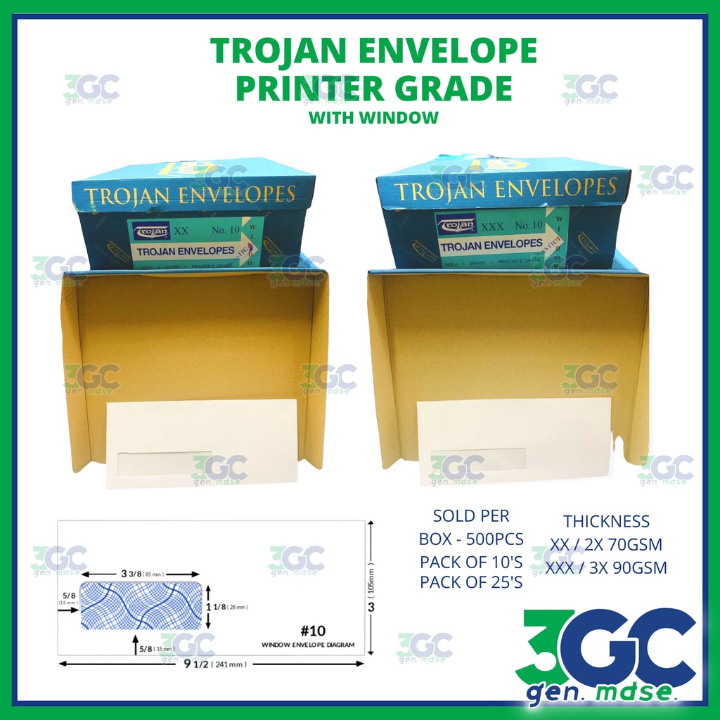 Premium Printer's Grade Trojan White Envelopes 100s/500s - Sizes: 6-3/4 ...