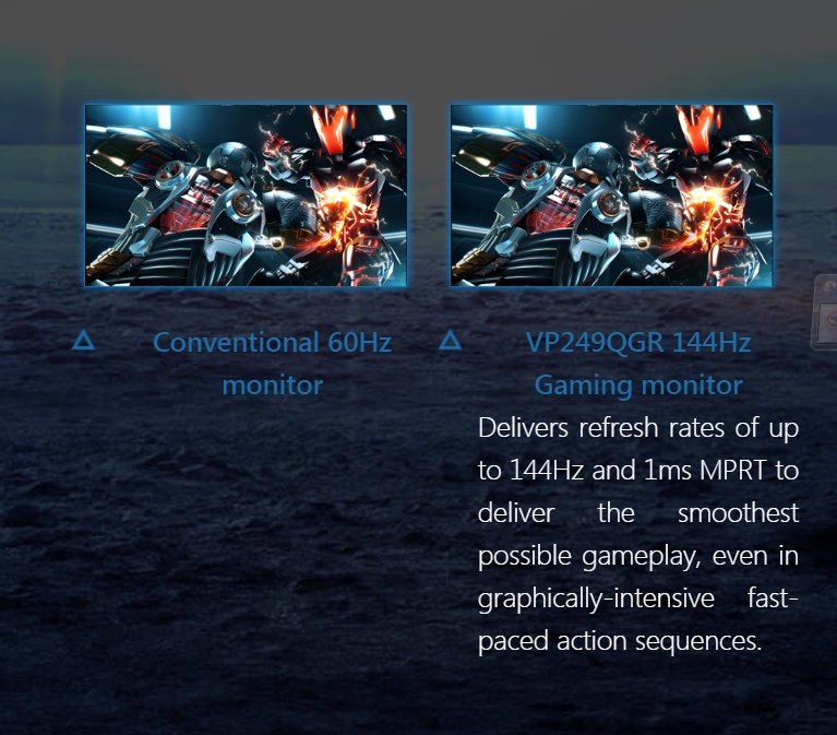 Asus VP249QGR 23.8" Full HD, 1920x1080, Frameless, 1ms MPRT, 144Hz ...