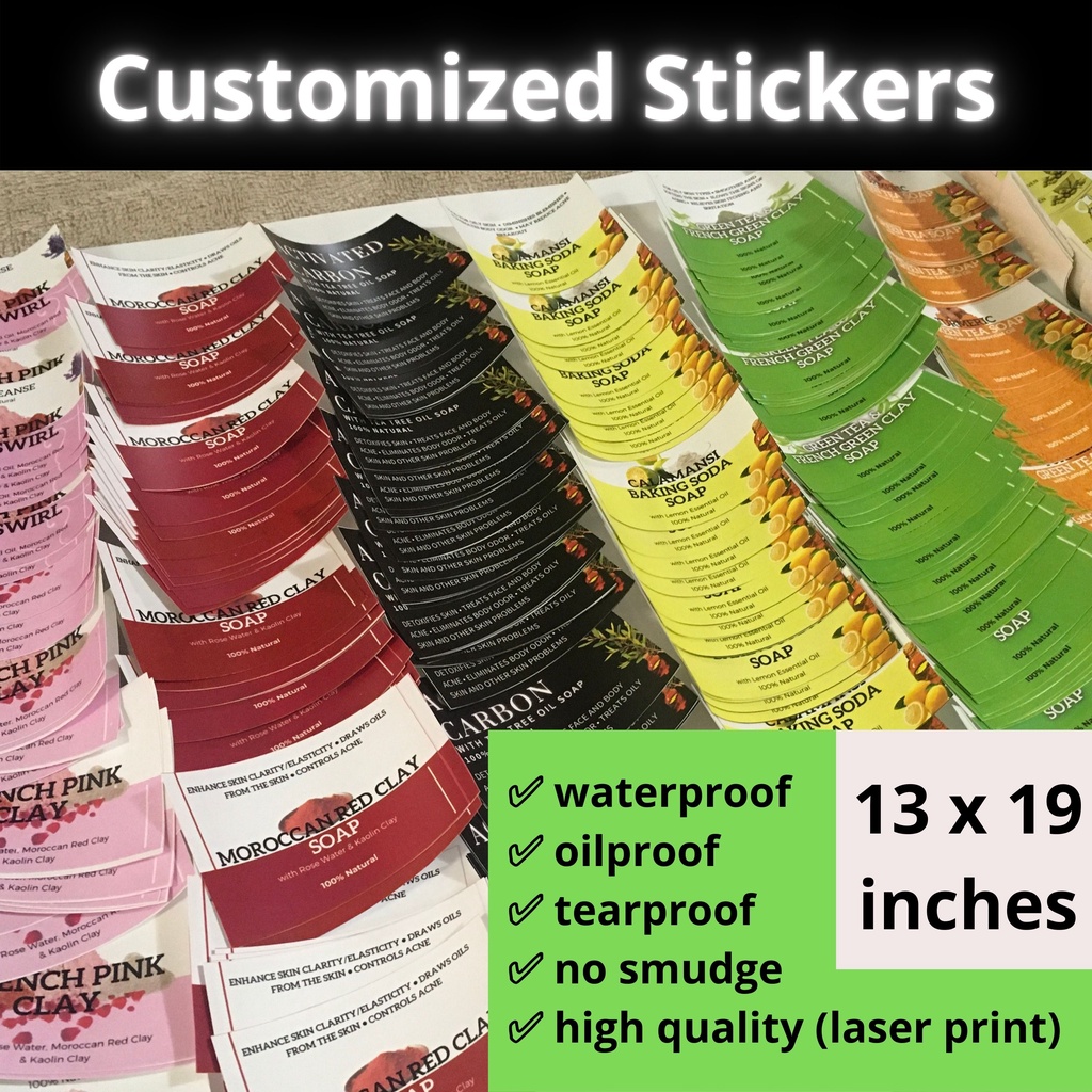 Customized Sticker Labels (with cut A3+ SIZE) Transparent and Opaque ...