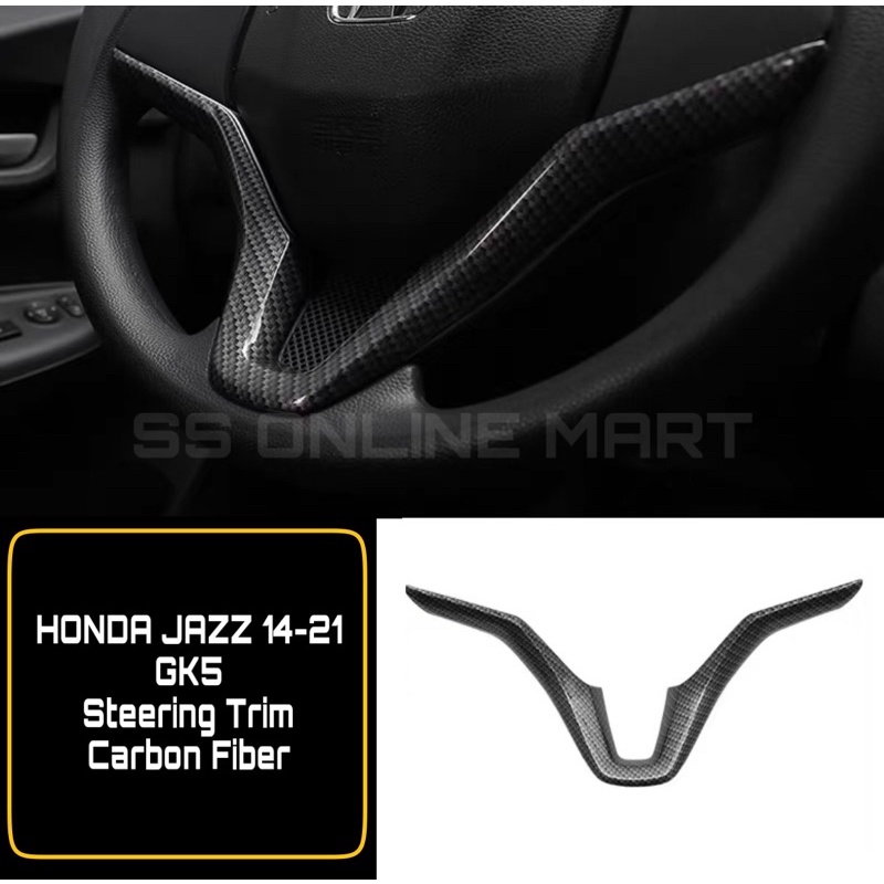 Honda Jazz GK 2014-2021 Steering Trim Interior Accessories Carbon Look ...