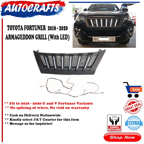TOYOTA FORTUNER 2016-2020 ARMAGEDDON GRILL (WITH LED) | Shopee Philippines