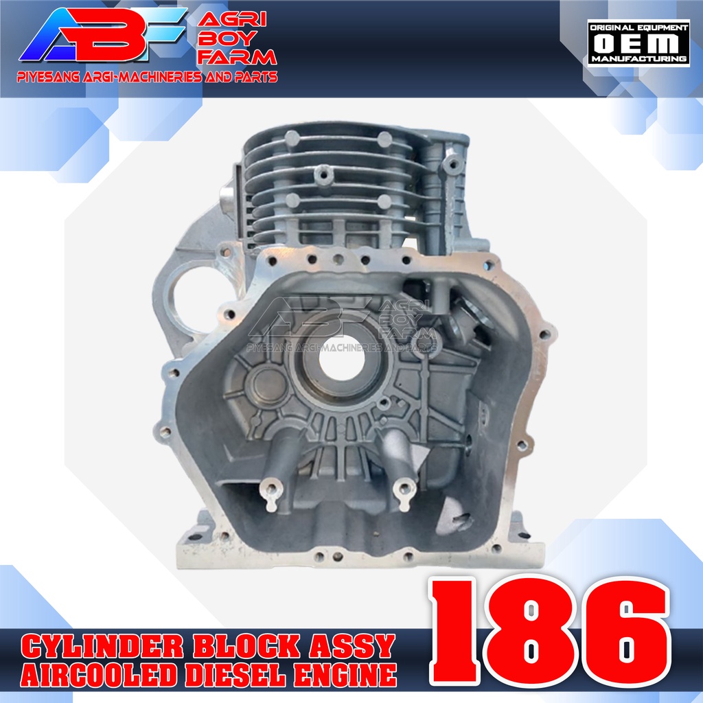 Crankcase Cylinder Block Assy 186F 10hp 186FA 12hp Air Cooled Diesel ...