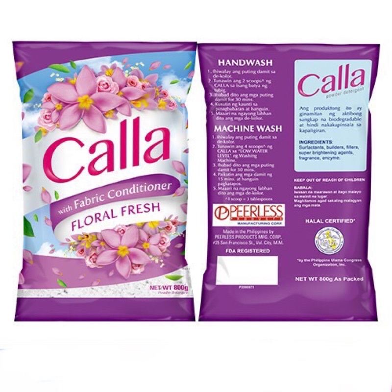 Calla Powder Detergent Floral Fresh 800g & 400g | Shopee Philippines
