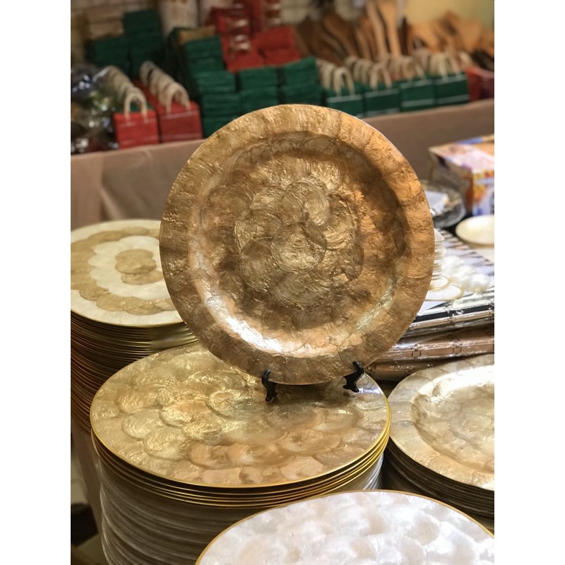 Charger Plate Capiz (Solid Laminated 2 layers Capiz) | Shopee Philippines