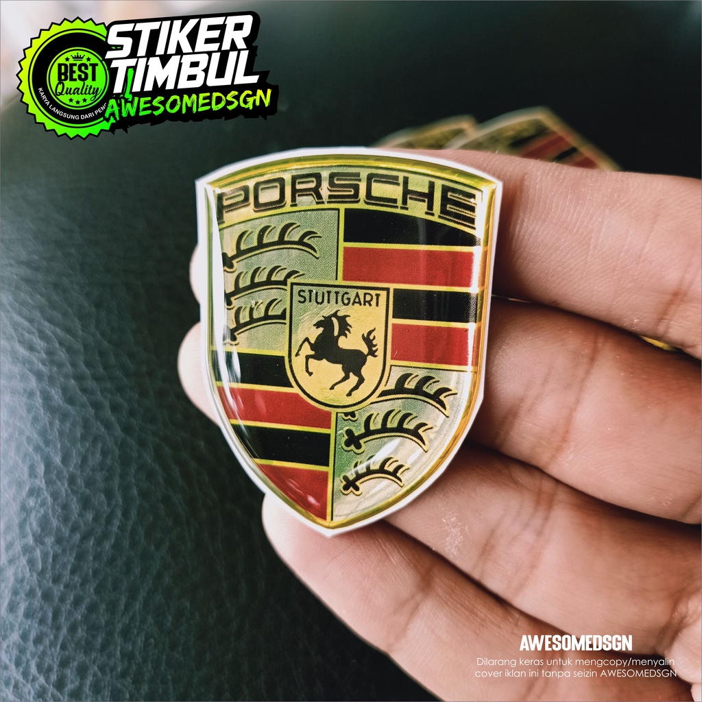 Chrome PORSCHE FLEXIBLE 3D embossed STICKER EMBLEM | Shopee Philippines