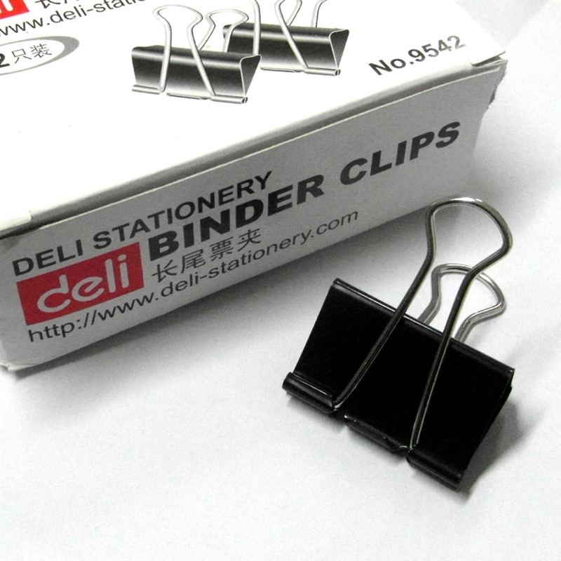 Deli black iron clips 41mm (1 box: 12 pieces) | Shopee Philippines