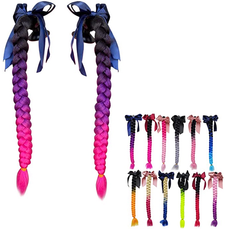 [Ribbons]2PCS Helmet Pigtail with Ribbon Bows Motorcycle Bicycle Helmet ...