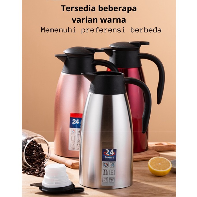 TERMOS 2 Liter Stainless Steel Vacuum Thermos for Hot and Cold Tea and ...