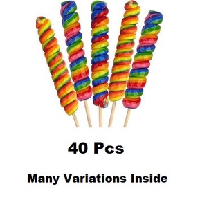 40 Pcs Mix Fruit 14cm Spinny Twisted/ Star/Clown/ Windmill/Heart/Rainbow Ball/ Eyeball Colorful ...