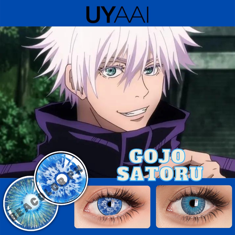 UYAAI 1pair Yearly Gojo Satoru Cosplay Contact Lenses Grey Blue Lens ...
