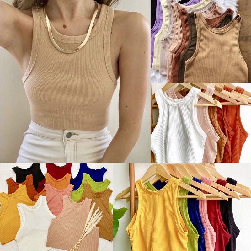 SS Zara Racer Back Sando For Women Fashion Knitted Ribbed Croptop for ...