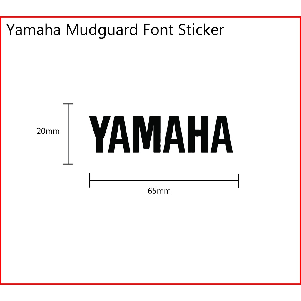 yamaha mudguard sticker y15 v2 v3 r15 125zr font, tulisan black ...