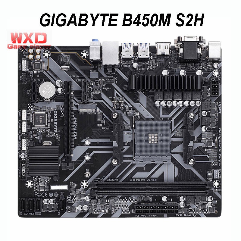 Uesd GIGABYTE B450M S2H AM4 AMD B450 SATA 6Gb/s USB 3.1 HDMI Micro ATX ...
