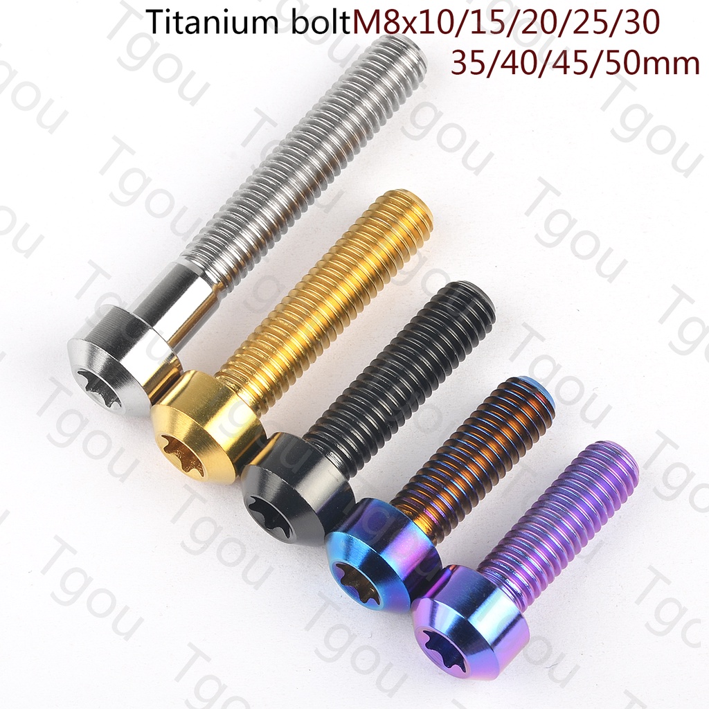 Tgou Titanium Bolt M8x10/15/20/25/30/35/40/45/50mm Inverted Cylindrical ...