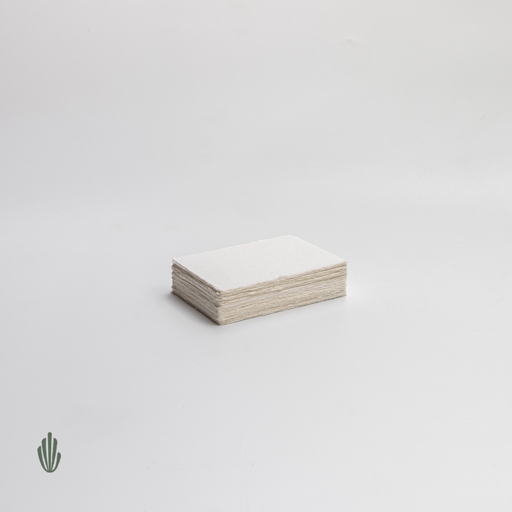 3.25" x 4.75", Ivory, Indian Handmade Cotton Rag Deckle Edge Paper ...