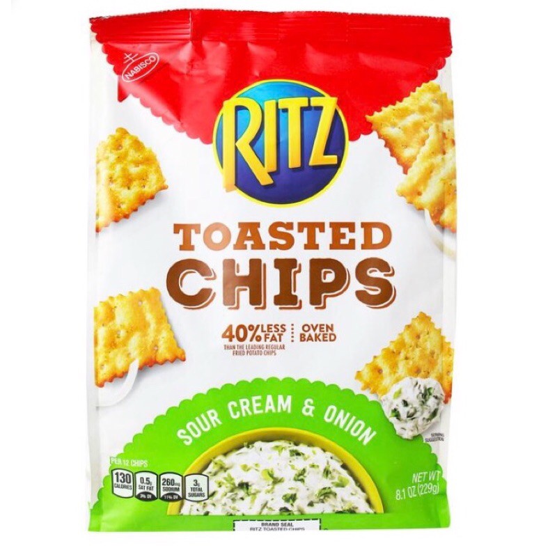 Nabisco Ritz Toasted Chips Oven Baked Cheddar and Sour Cream 229g | Shopee Philippines