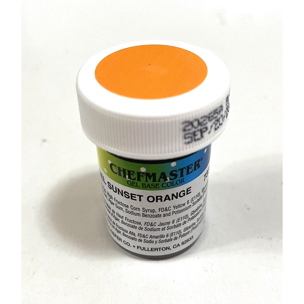 1 oz. Chefmaster gel base food color (sunset orange, georgia peach ...