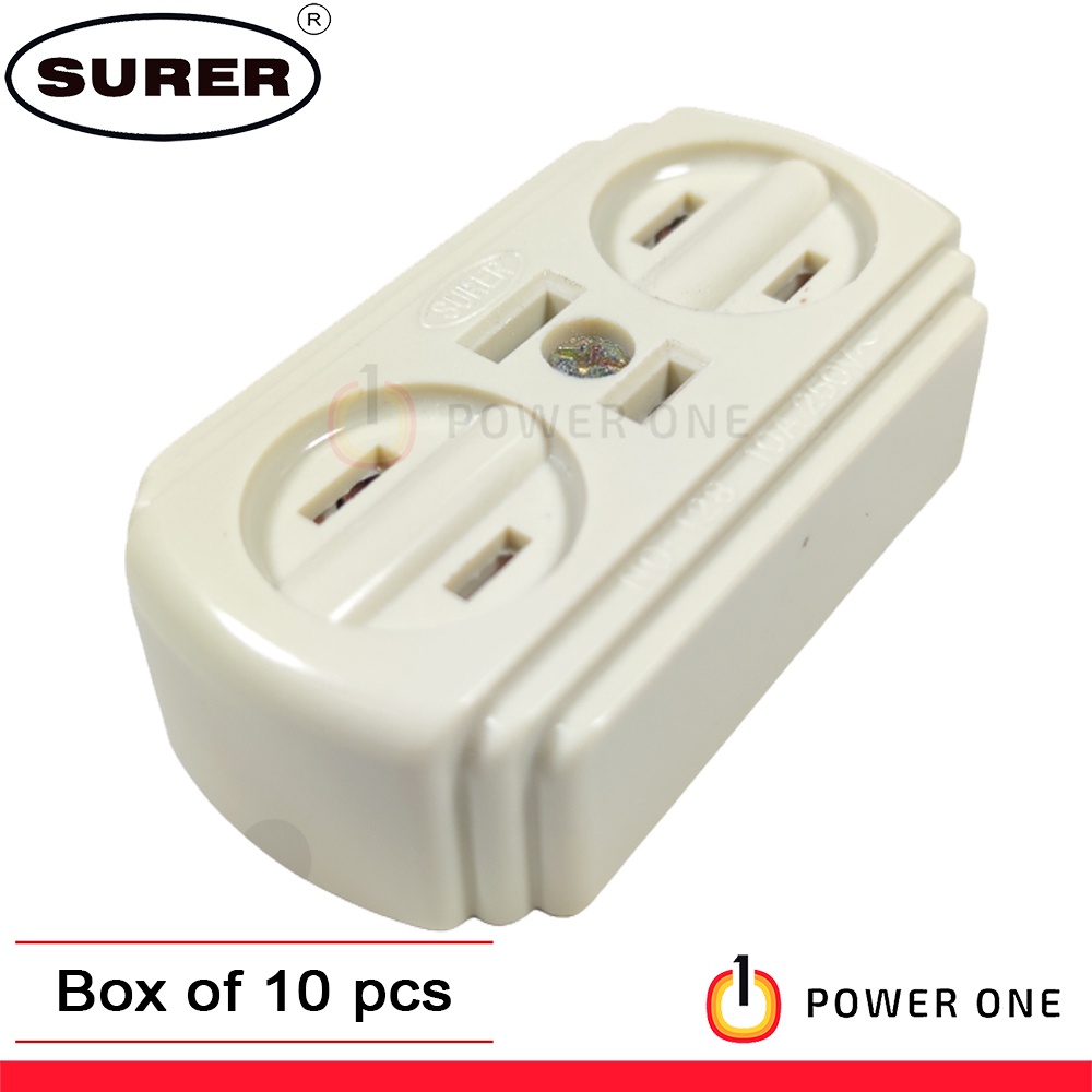 Surer 128 3-Gang Convenience Outlet, Surface Type (10A) (Box of 10pcs ...