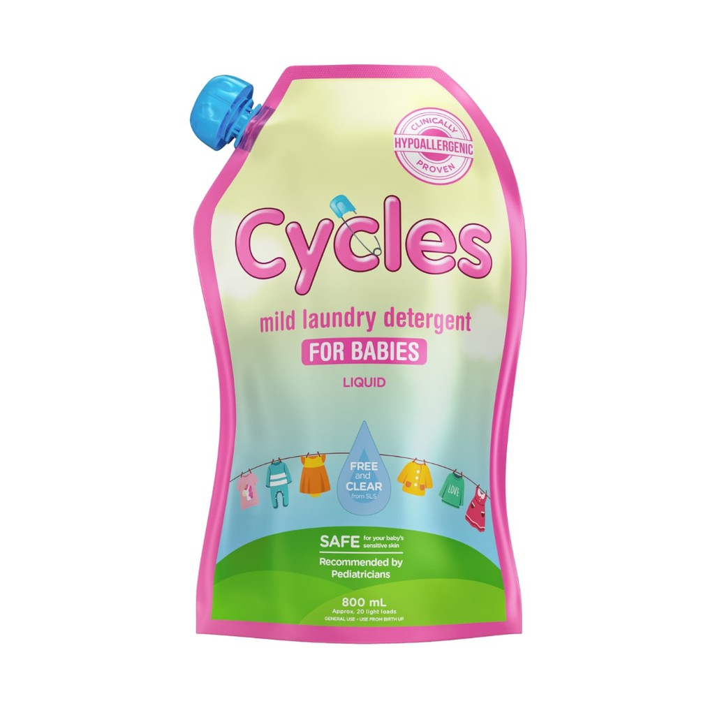 Cycles Mild Laundry Detergent Liquid Refill 800ML | Shopee Philippines