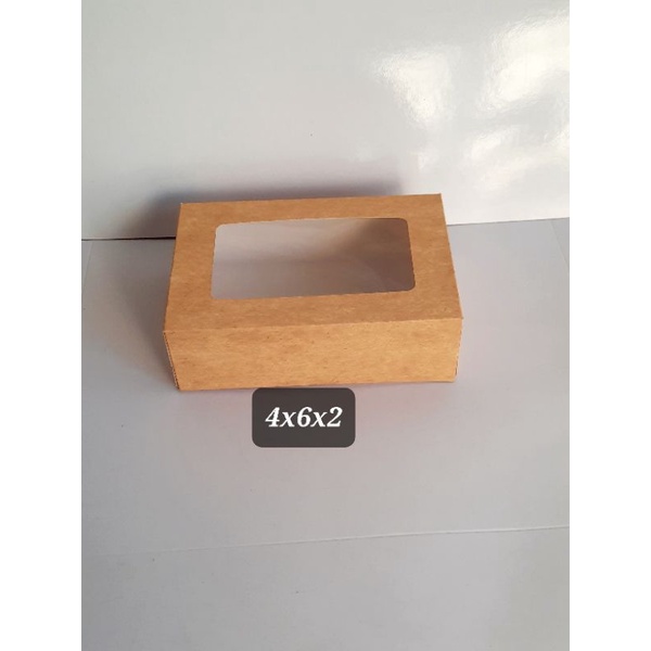Pastry Box size 4x6x2 inches preformed type with window (pcak by 10 ...