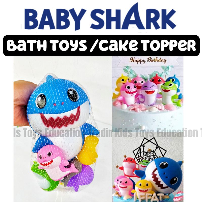 NEW KID CAKE TOPPER BATH TOYS BABY SHARK WATER PLAY BIG SIZE RUBBER ...