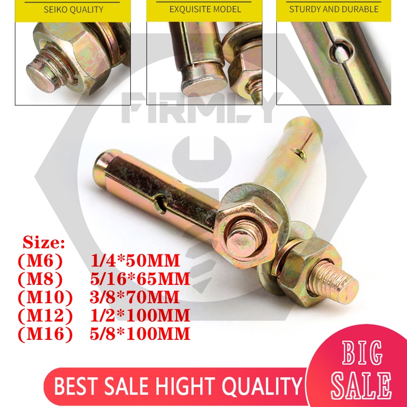 Dyna Bolts 1/4 5/16 3/8 1/2 Expansion Bolt Sleeve Anchor | Shopee ...