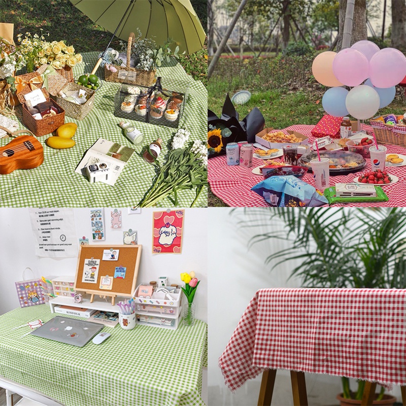 Thickened Picnic Cloth Plaid Tablecloth Decorative Desk Cloth Picnic ...