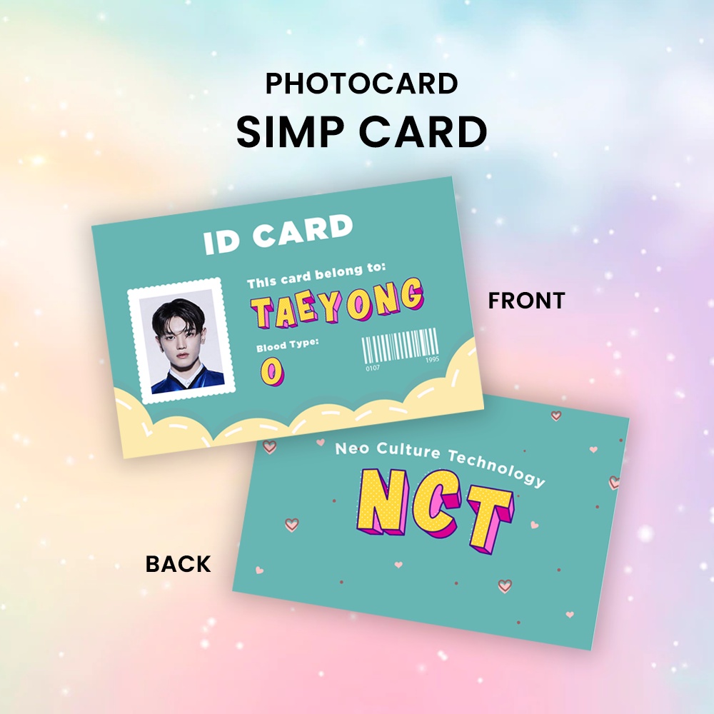 SIMP ID Card Photocard NCT 2022 Unofficial NCT Dream NCT 127 NCT U WAYV ...