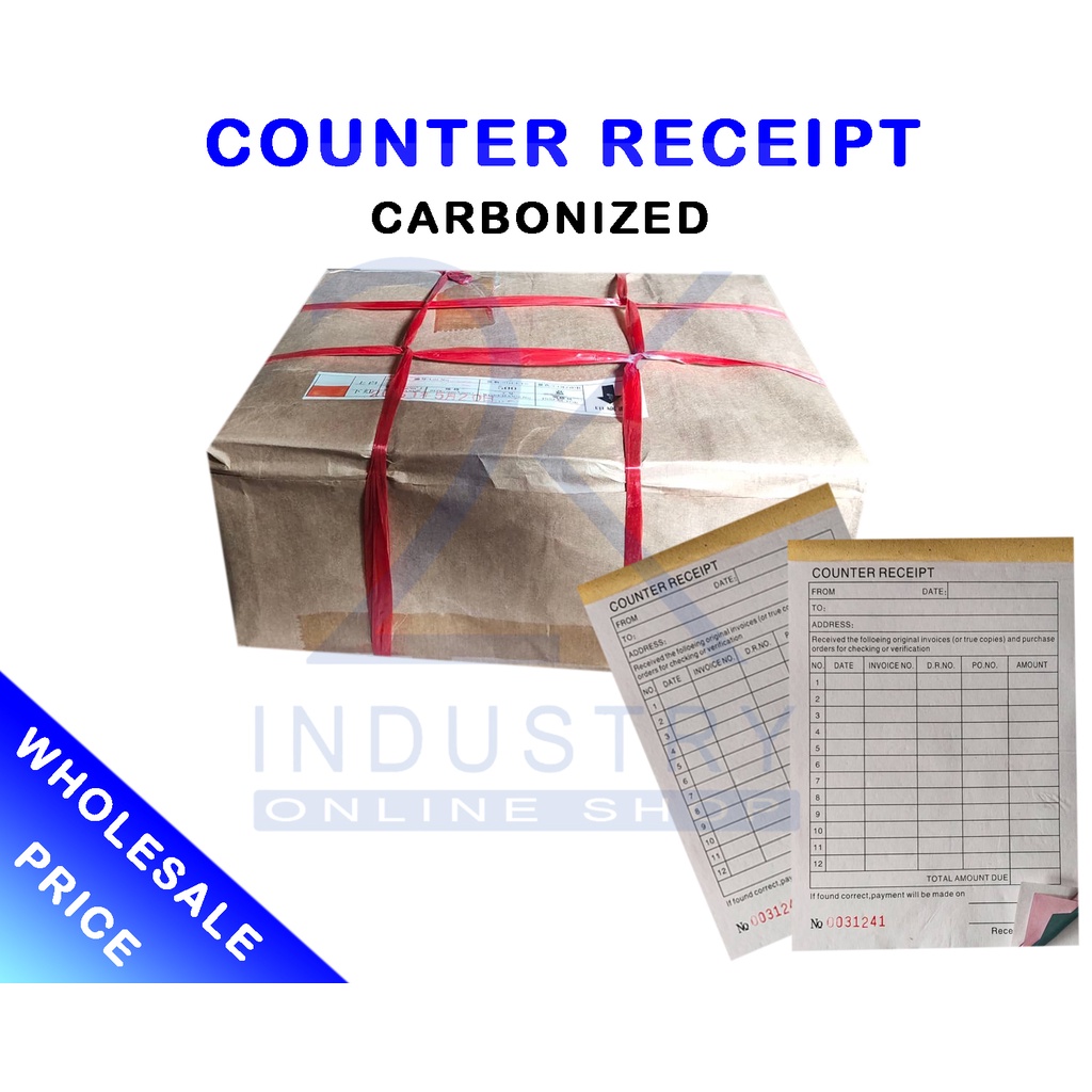 50 BOOKLETS OF CARBONIZED COUNTER RECEIPTS WHOLESALE PRICE BULK ORDERS ...
