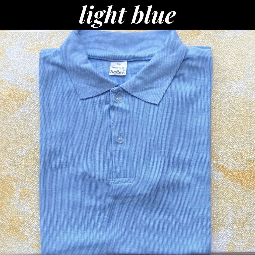 SOFTEX Unisex Plain Polo Shirt (Honeycomb Collared Shirt) light sky ...