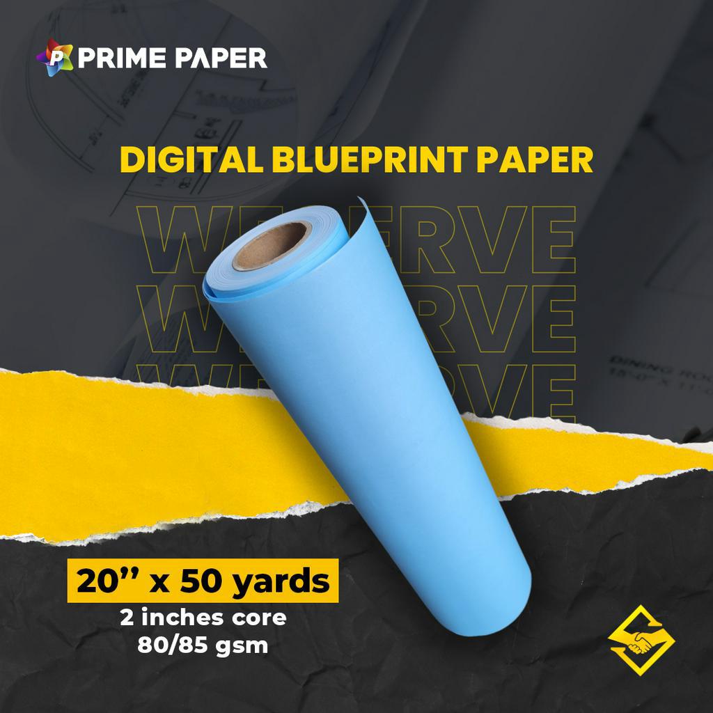 Blue paper 20 inches x 50 Yards - Digital Blueprint Bluepaper Roll - 2 ...