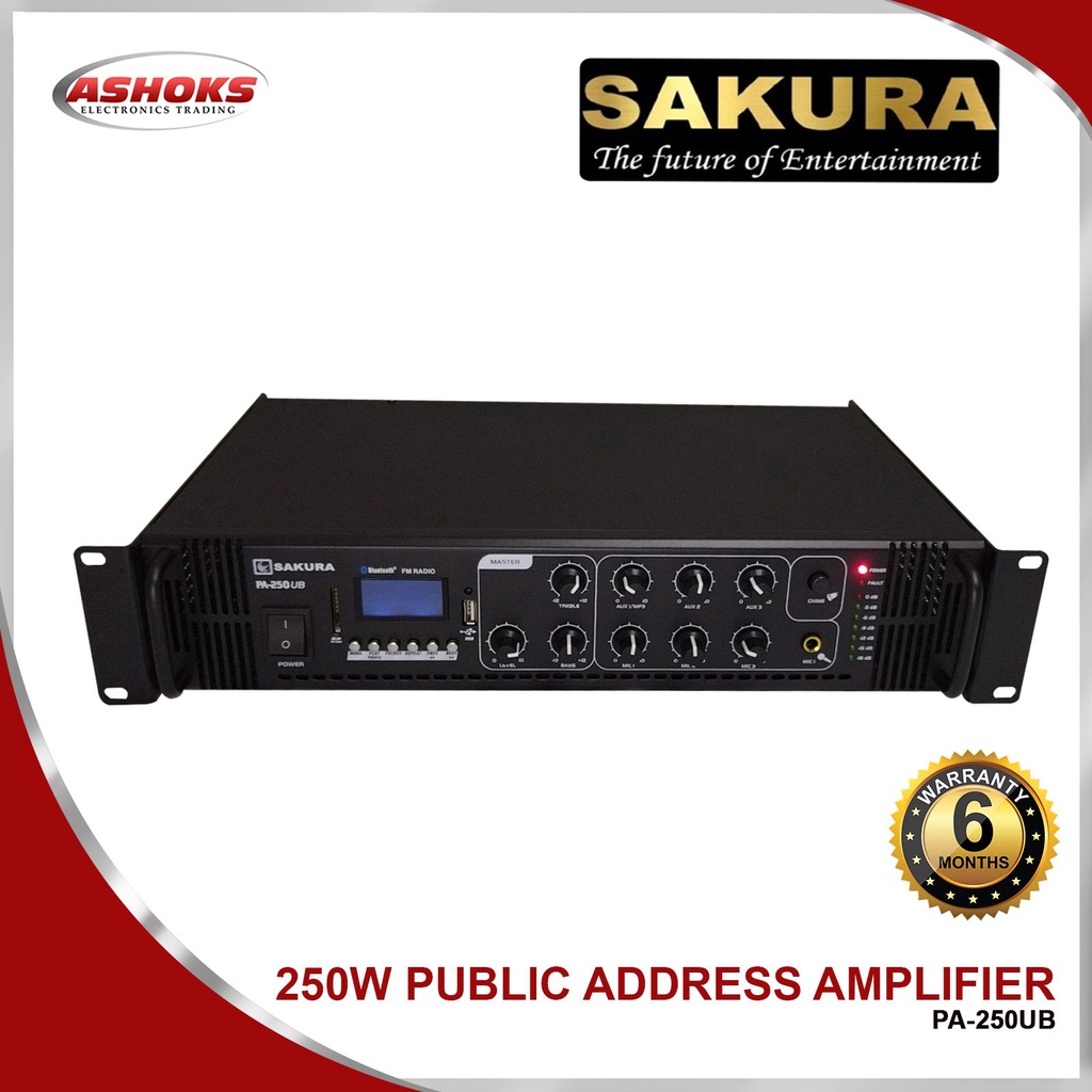 SAKURA PA 250UB / Public Address Amplifier / 250W / Bluetooth LCD ...