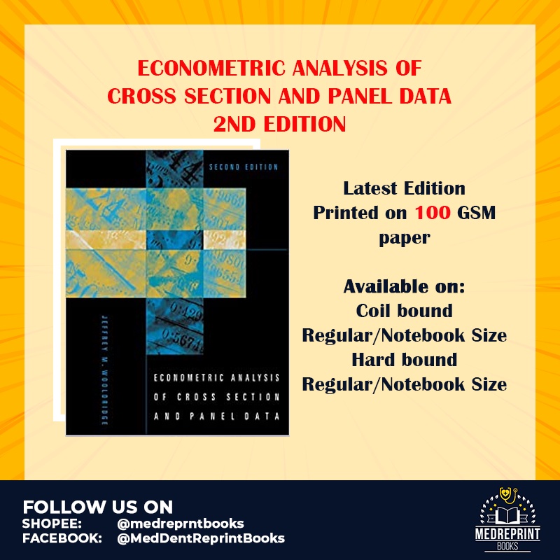 Econometric Analysis Of Cross Section And Panel Data 2nd Edition Shopee Philippines