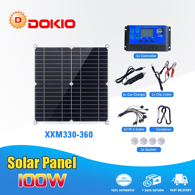 100W Solar Panel Kit Flexible 12V high efficiency battery Solar Energy ...