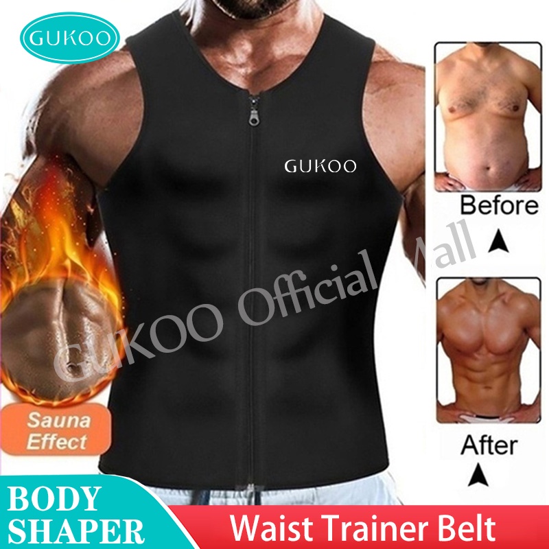 GUKOO Men Waist Trainer Vest for Weight Loss Corset Body Shaper Zipper ...