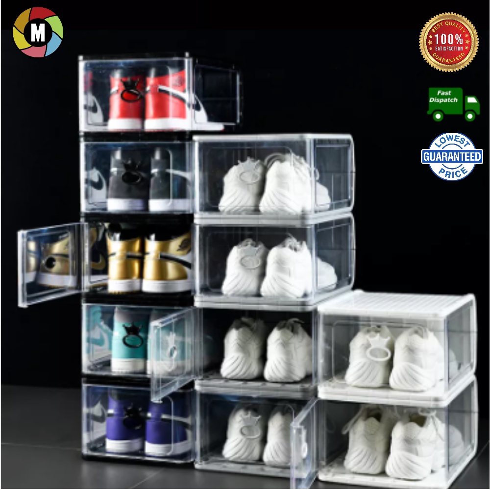 King Clamshell Stackable Transparent Heavy duty Shoe Box | Shopee ...