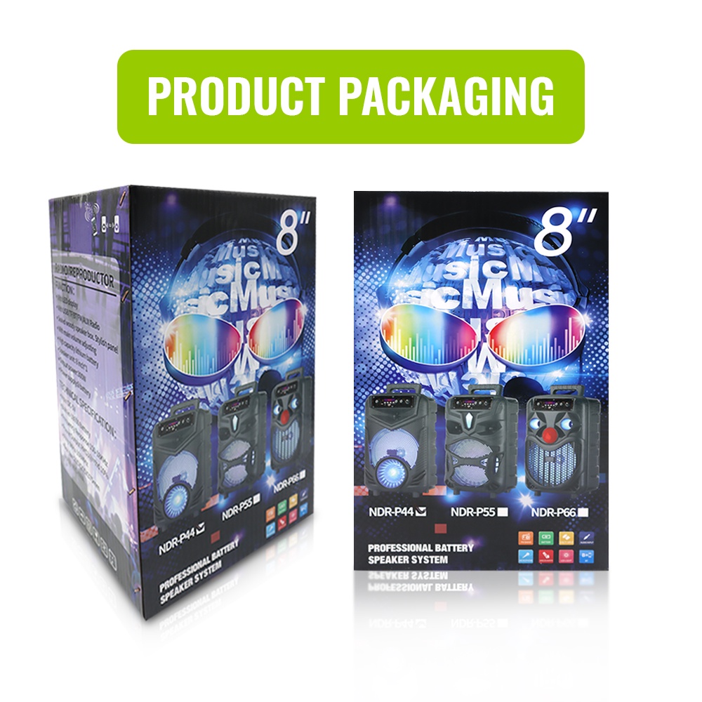 8 Inch NDR P44 | P55 | P66 Wireless Karaoke Bluetooth Speaker LED Light with Microphone | Shopee ...