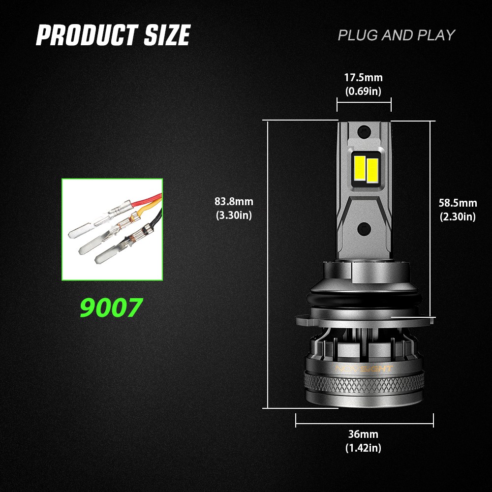 Novsight Extremely Bright 120W 22000LM A Pair NEW N37 Car LED Headlight ...