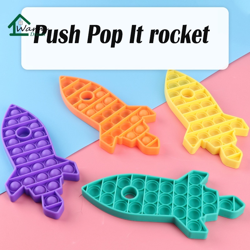 Fidget Toy Push Pop It Rocket Stress Reliever Silicone Push Toys ...