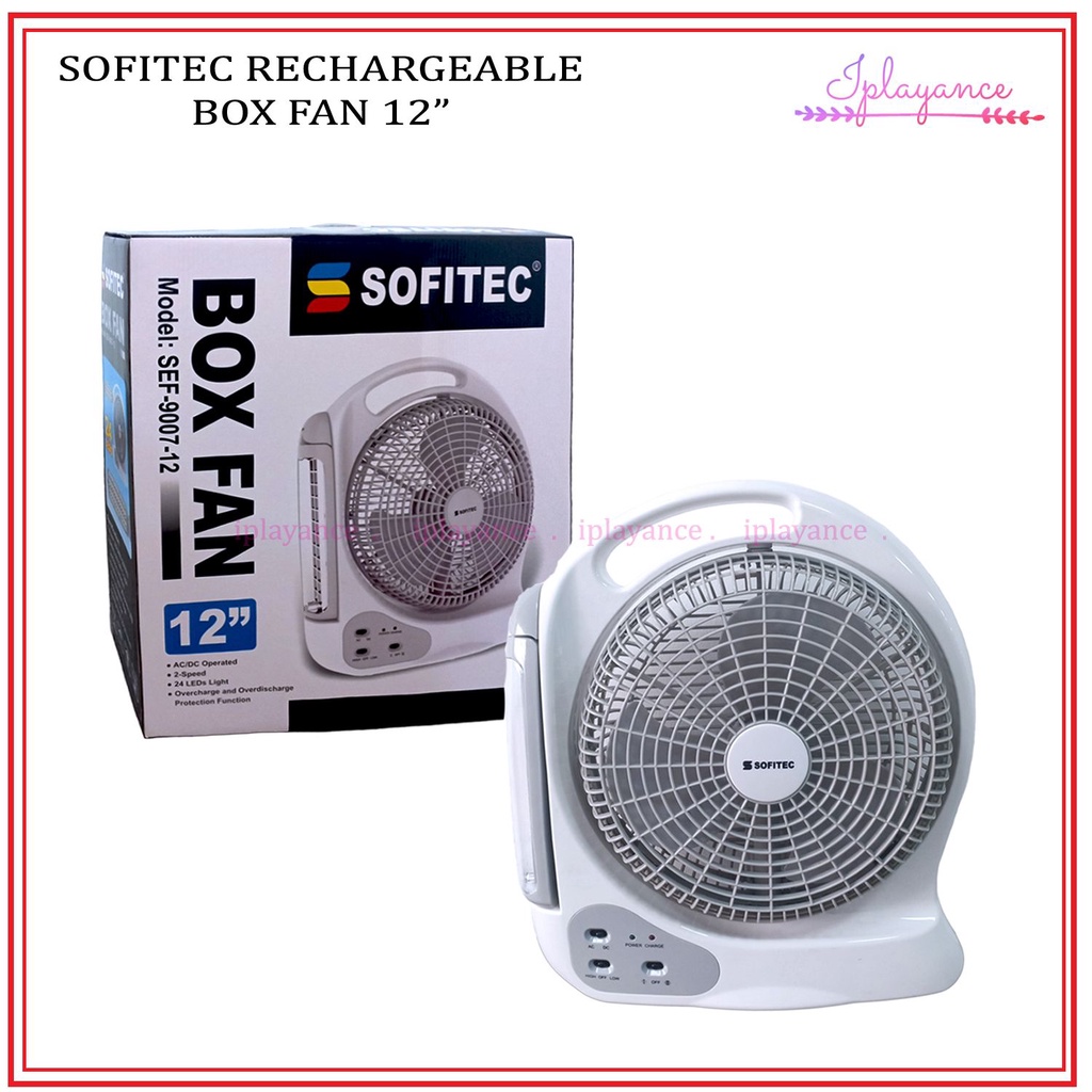 Rechargeable Desk Fan Oscillating Fan Emergency Light Lamp Sofitec ...
