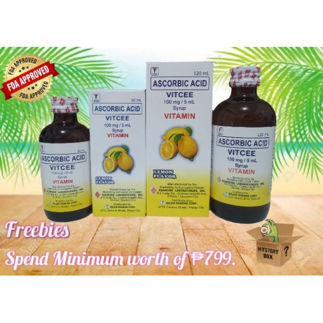 VITCEE Ascorbic Acid Vitamin C 60mL - 120mL syrup | Shopee Philippines