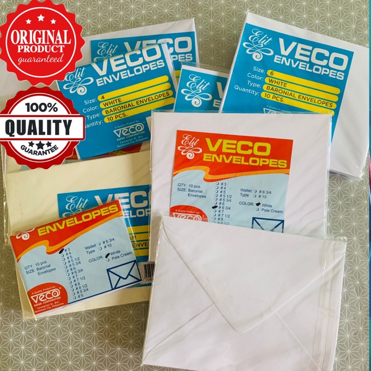 VECO Baronial Envelope VELLUM 100gsm White/Cream 10pcs/pack | Shopee ...
