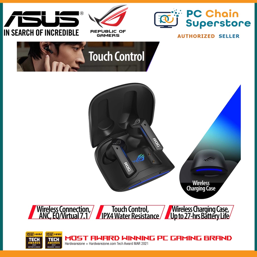 ASUS ROG Cetra True Wireless Noise canceling gaming earphone w/ Low ...